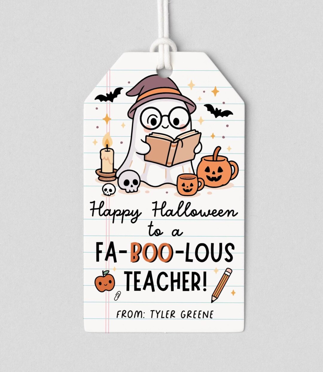 Halloween Teacher Gift Tag Printable, Faboolous Teacher Staff ...