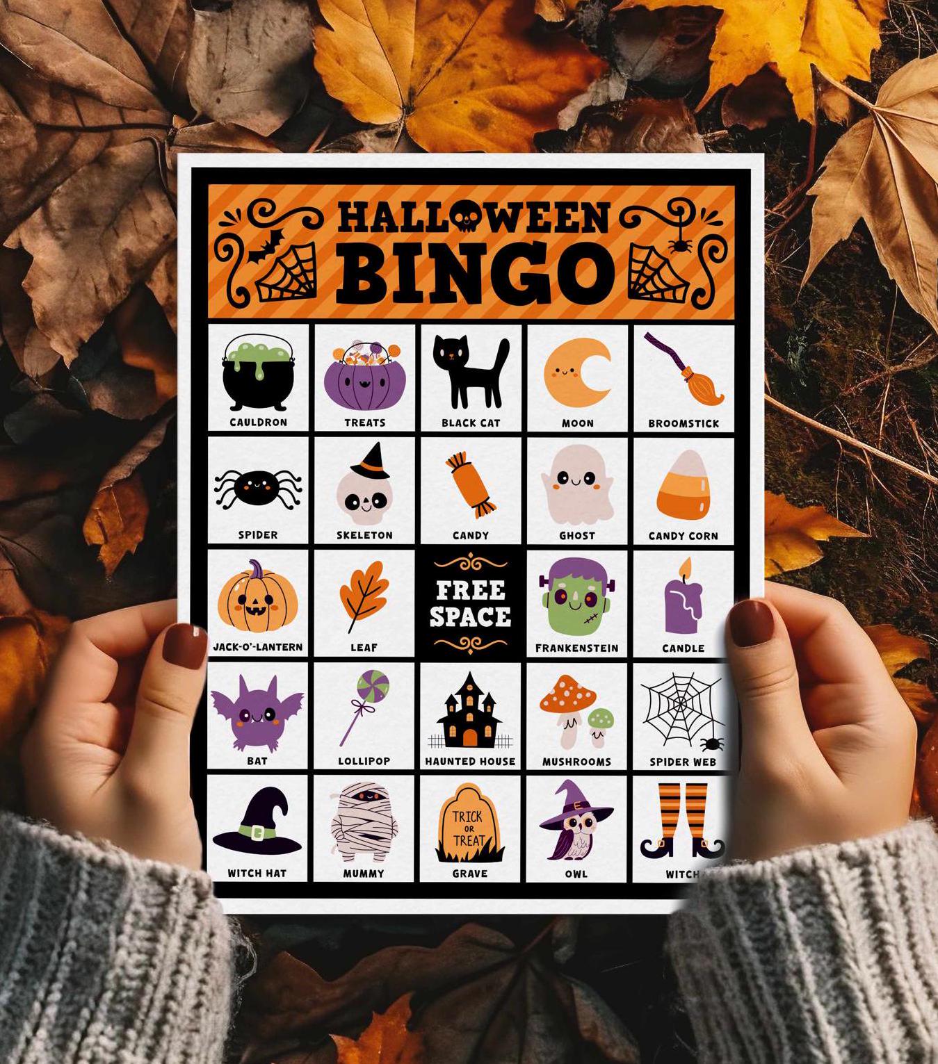 Halloween Bingo Set, 30 Halloween Bingo Cards, Kids Halloween Party ...