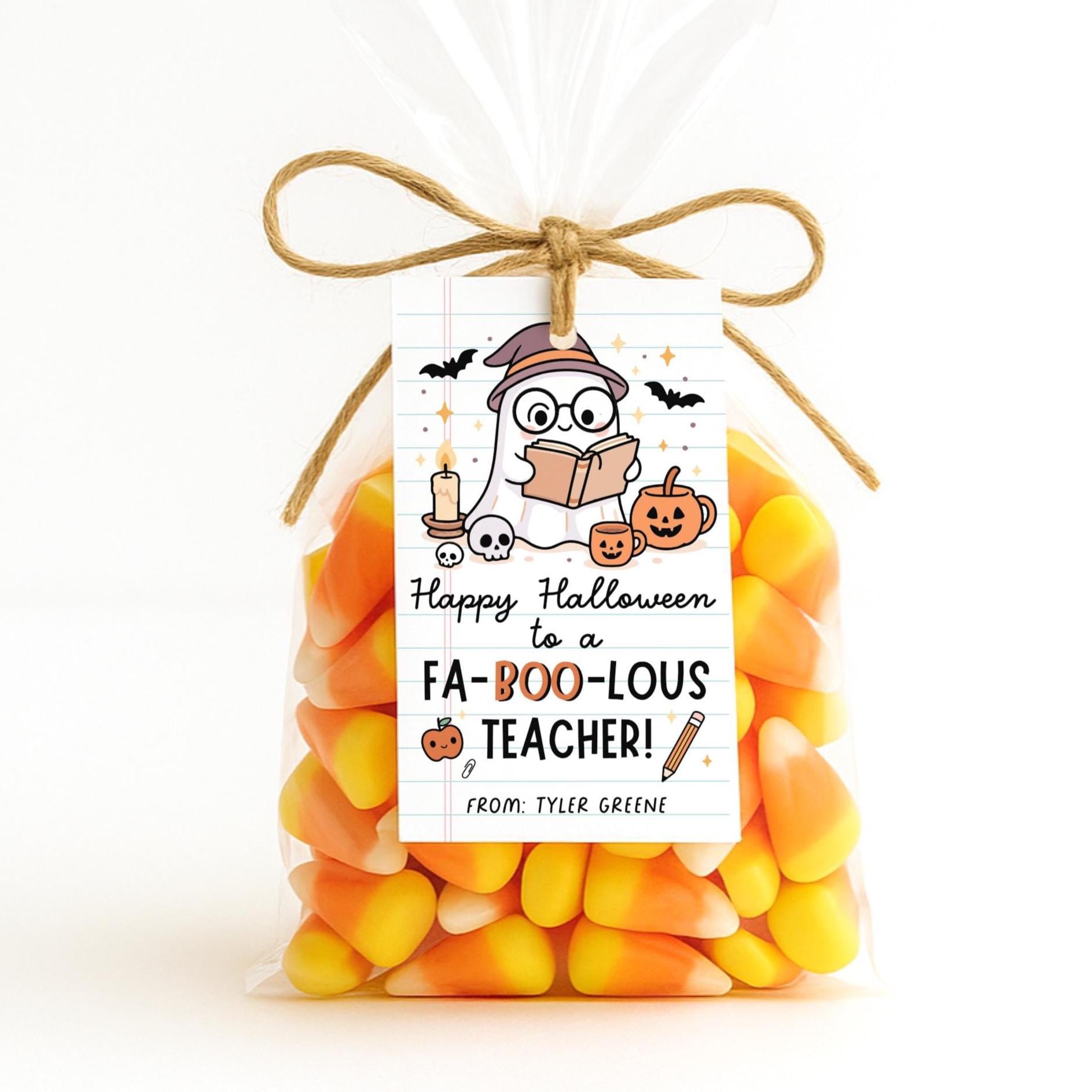 Halloween Teacher Gift Tag Printable, Faboolous Teacher Staff ...