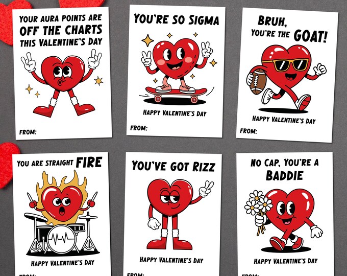 Kids Slang Valentine's Day Cards, Printable Funny Valentines Card ...