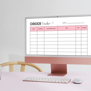 Printable Order Tracker (pink Version), 8 X 11.5 ", Small Business ...
