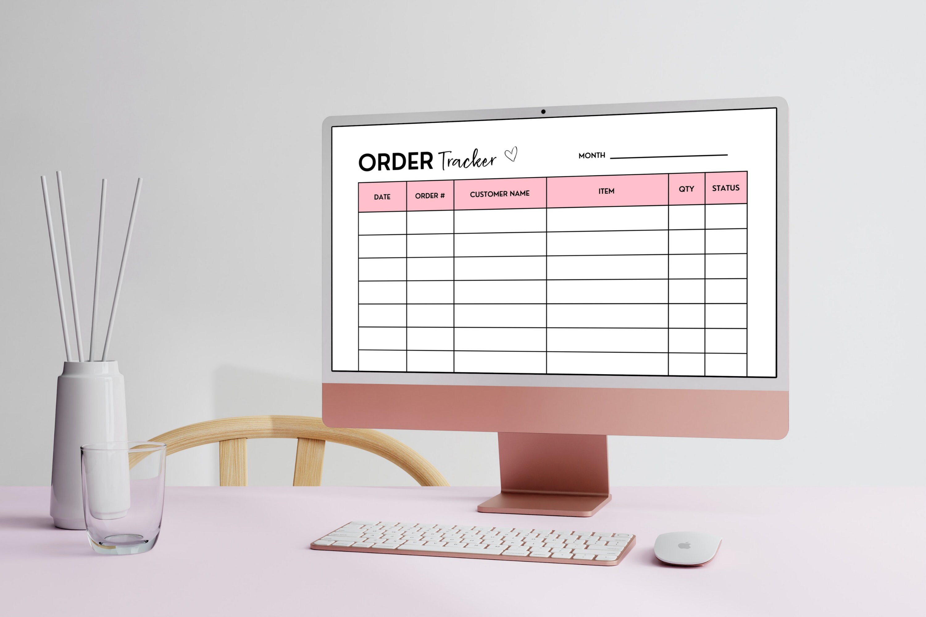 Printable Order Tracker (pink Version), 8 X 11.5 ", Small Business ...