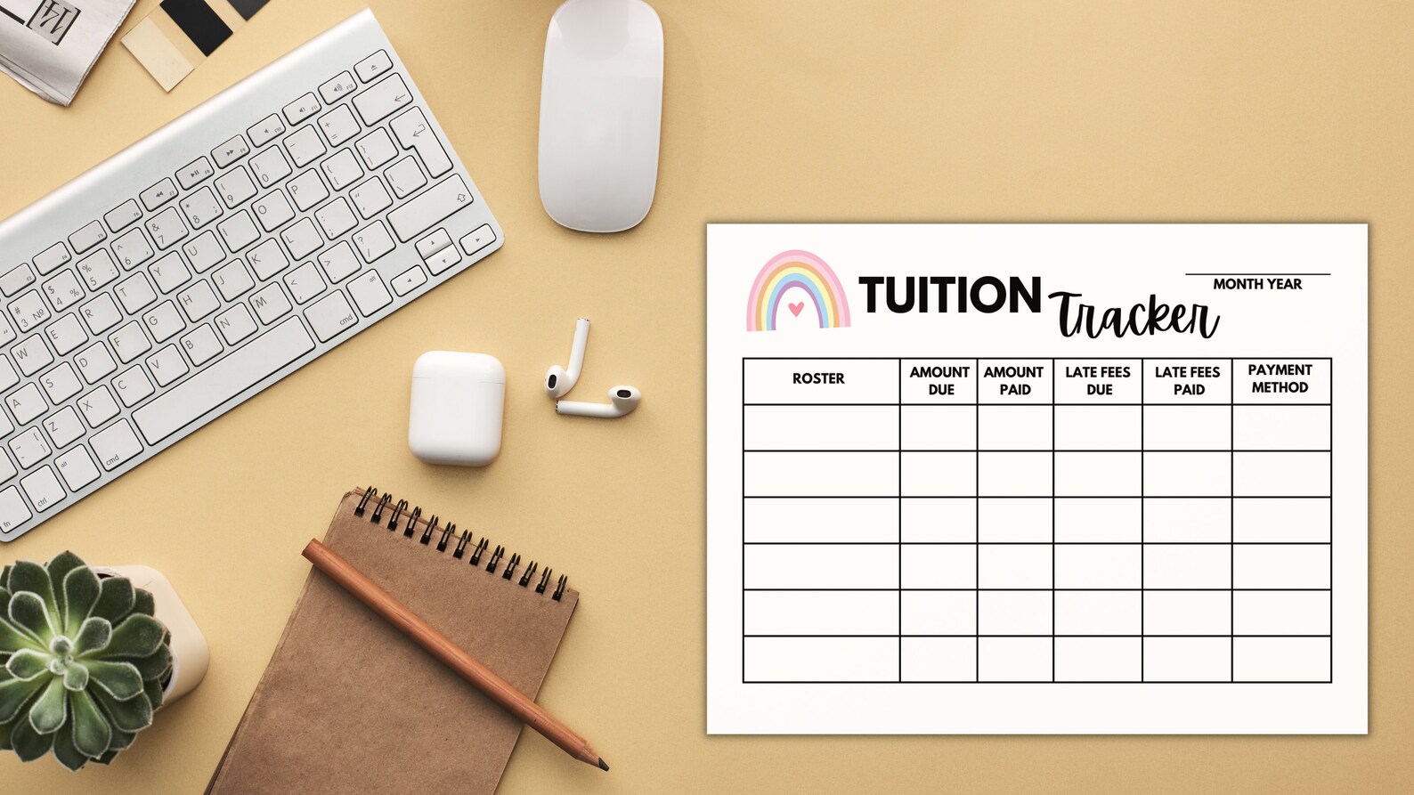 Tuition Tracker (rainbow Version) | Daycares, Homeschools, Preschools ...