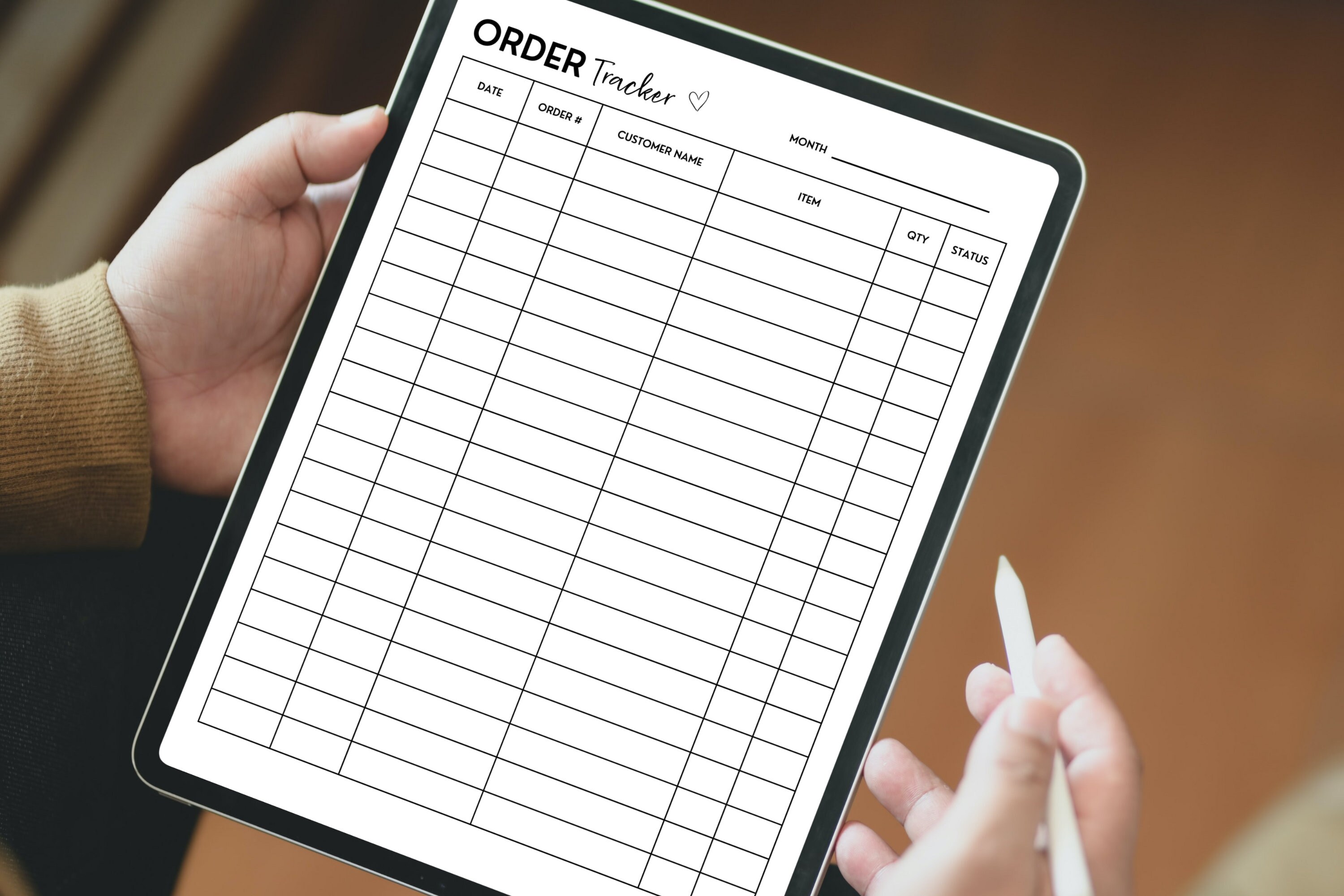 BW Printable Order Tracker, 8 X 11.5 ", Small Business Order Form ...