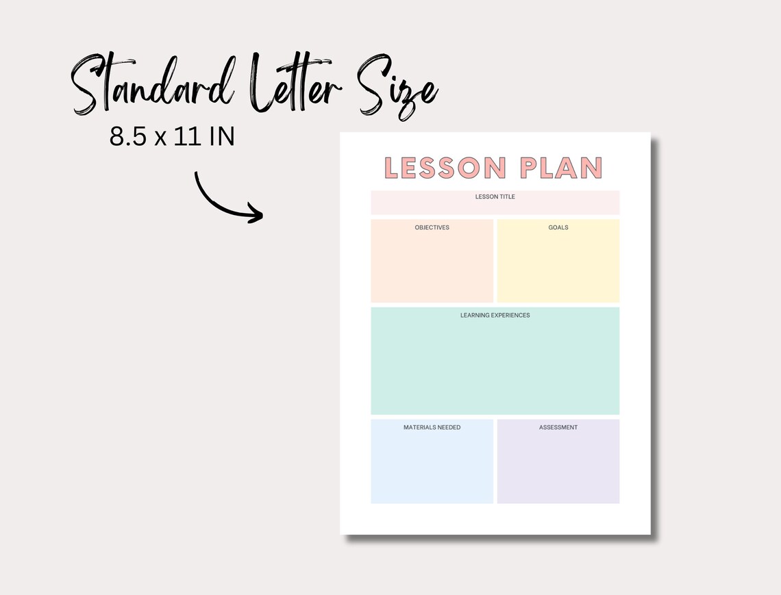 Pastel Lesson Plan Template, Printable Lesson Plan, Learning Resource ...