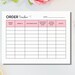 Order Tracker (pink Version), Small Business Order Form, Printable ...