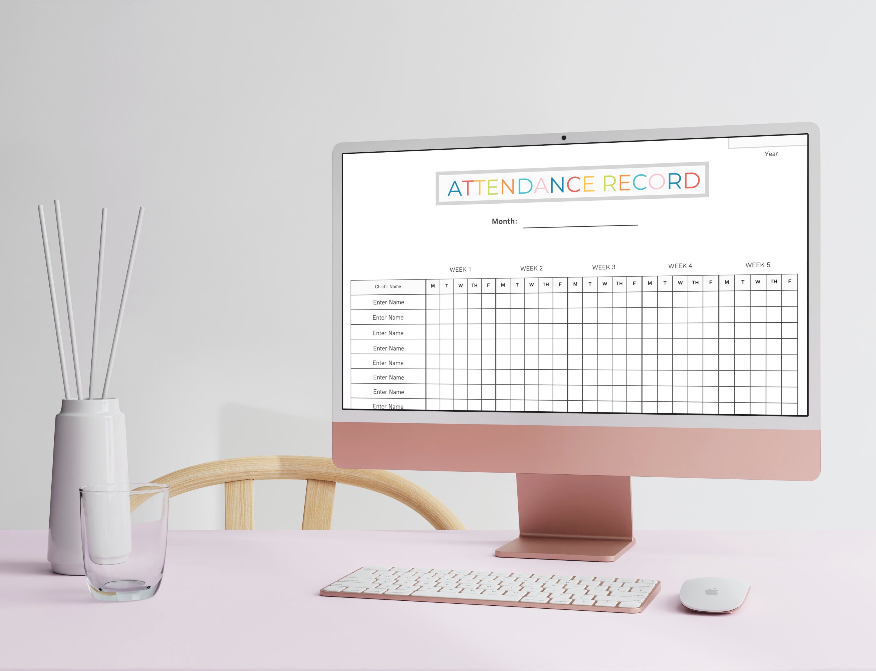 5 Week Editable Student Attendance Sheet | Daycares, Homeschools ...