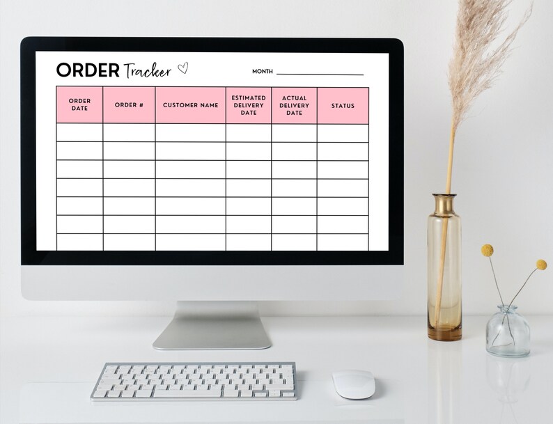 Order Tracker (pink Version), Small Business Order Form, Printable ...