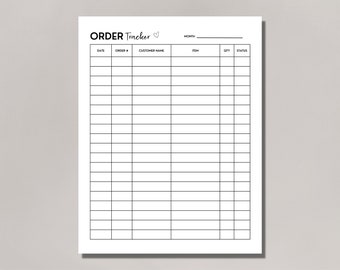 Order Tracker, Order Form, Small Business, Printable - Etsy