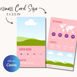 Content Creator Business Card, Influencer Rate Card, Instagram ...