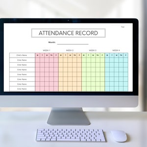 Editable Multicolor Student Attendance Tracker (4 Weeks), Daycares ...