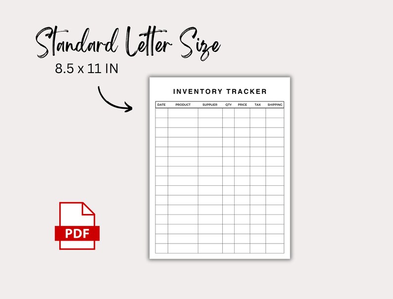 Inventory Tracker, Inventory Management Sheet, Stock Tracking, Product ...