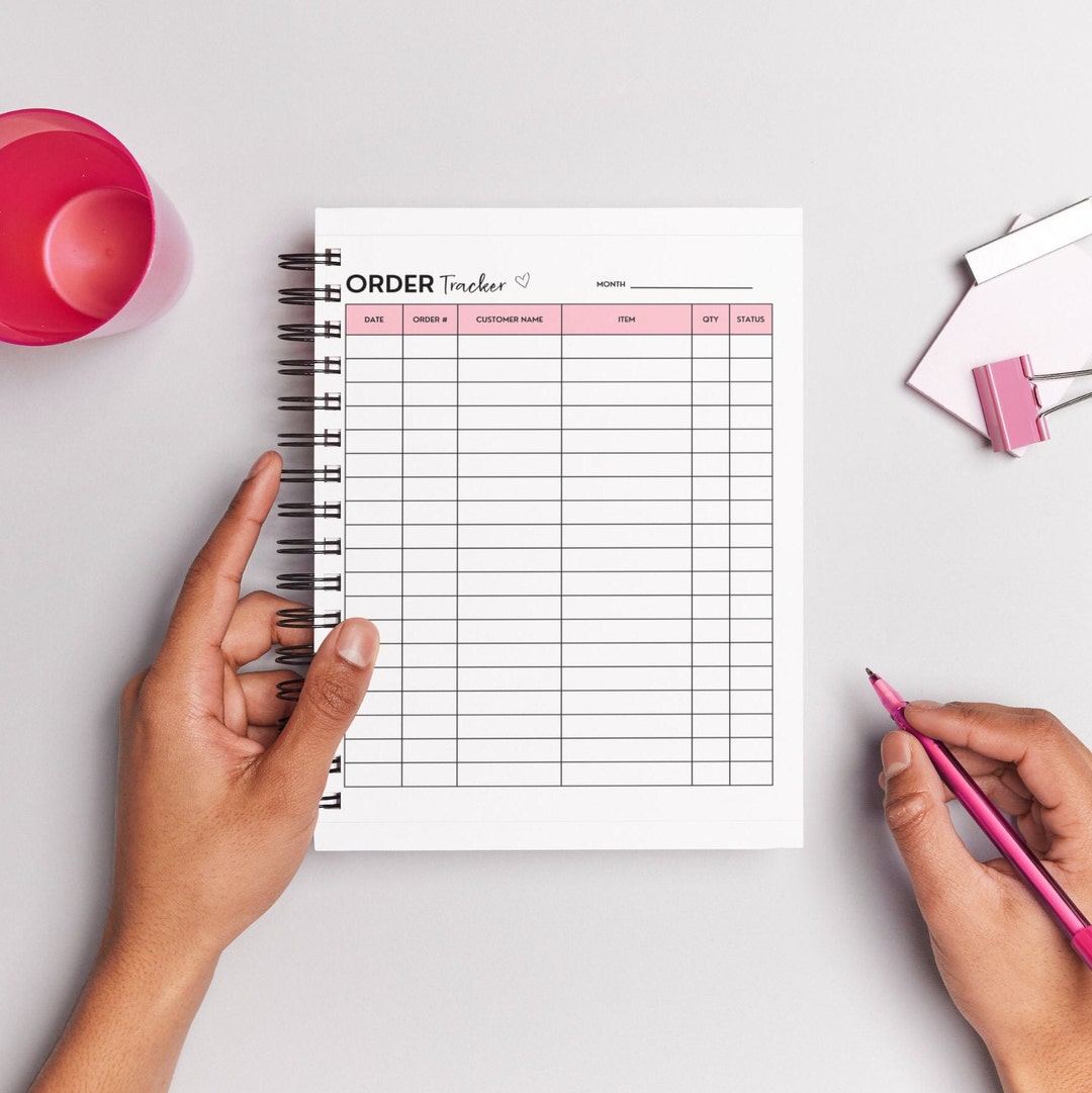 Printable Order Tracker (pink Version), 8 X 11.5 ", Small Business ...