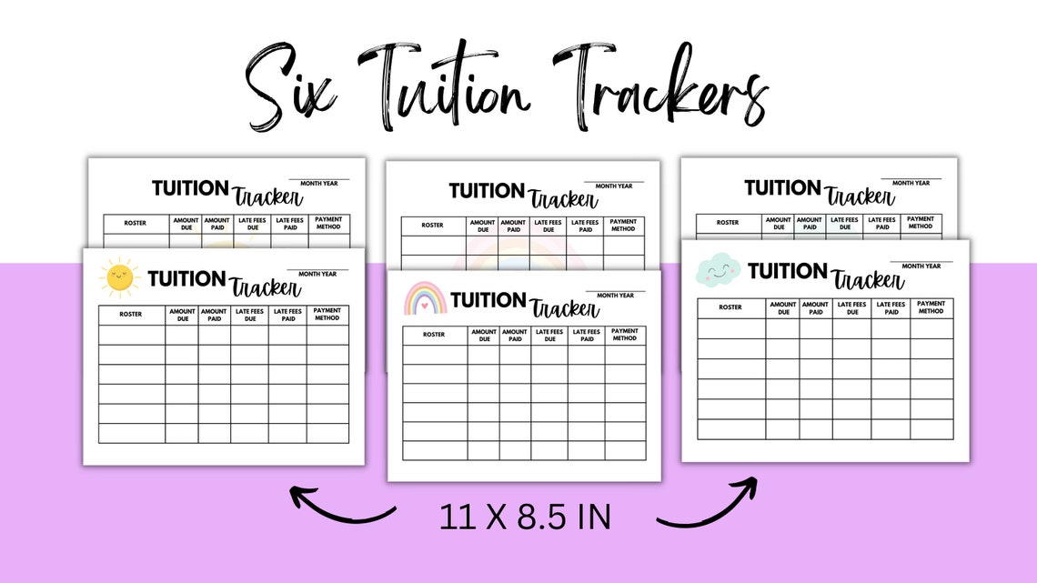 Mini Finance Bundle: Tuition Trackers and Child Care Receipts ...