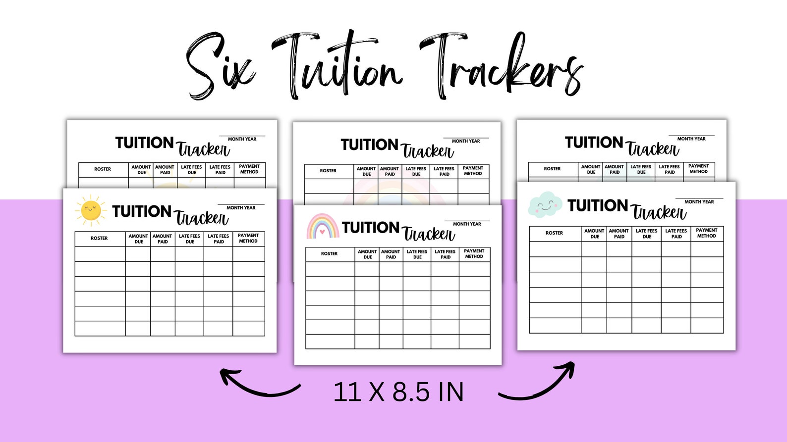 Mini Finance Bundle: Tuition Trackers and Child Care Receipts ...