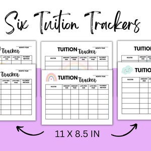Mini Finance Bundle: Tuition Trackers and Child Care Receipts ...