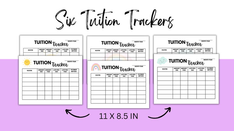 Mini Finance Bundle: Tuition Trackers and Child Care Receipts | Daycares, Homeschools ...