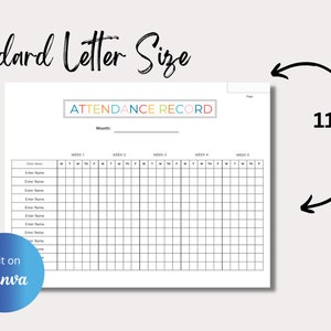5 Week Editable Student Attendance Sheet | Daycares, Homeschools ...