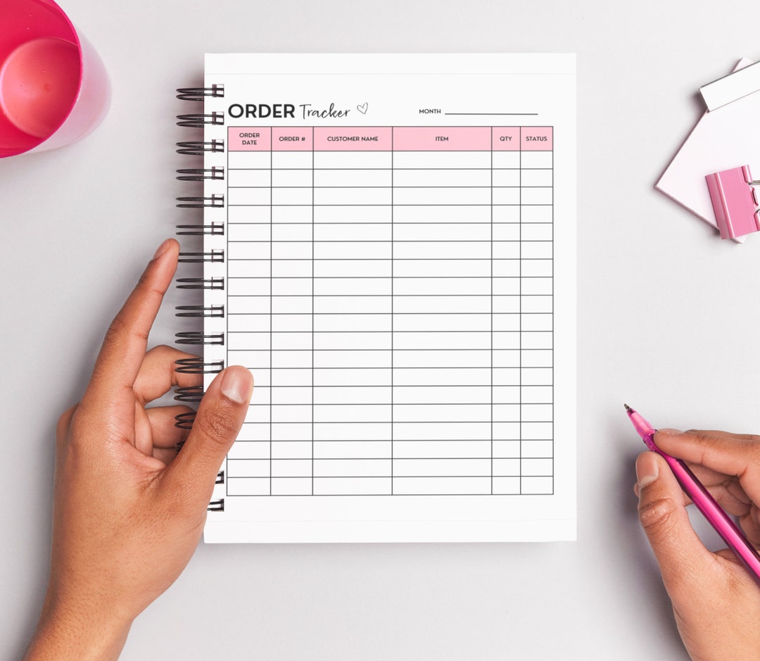 Printable Order Tracker pink Version 8 X 11.5 Small - Etsy