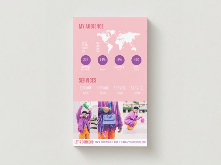 Content Creator Business Card, Influencer Rate Card, Instagram ...