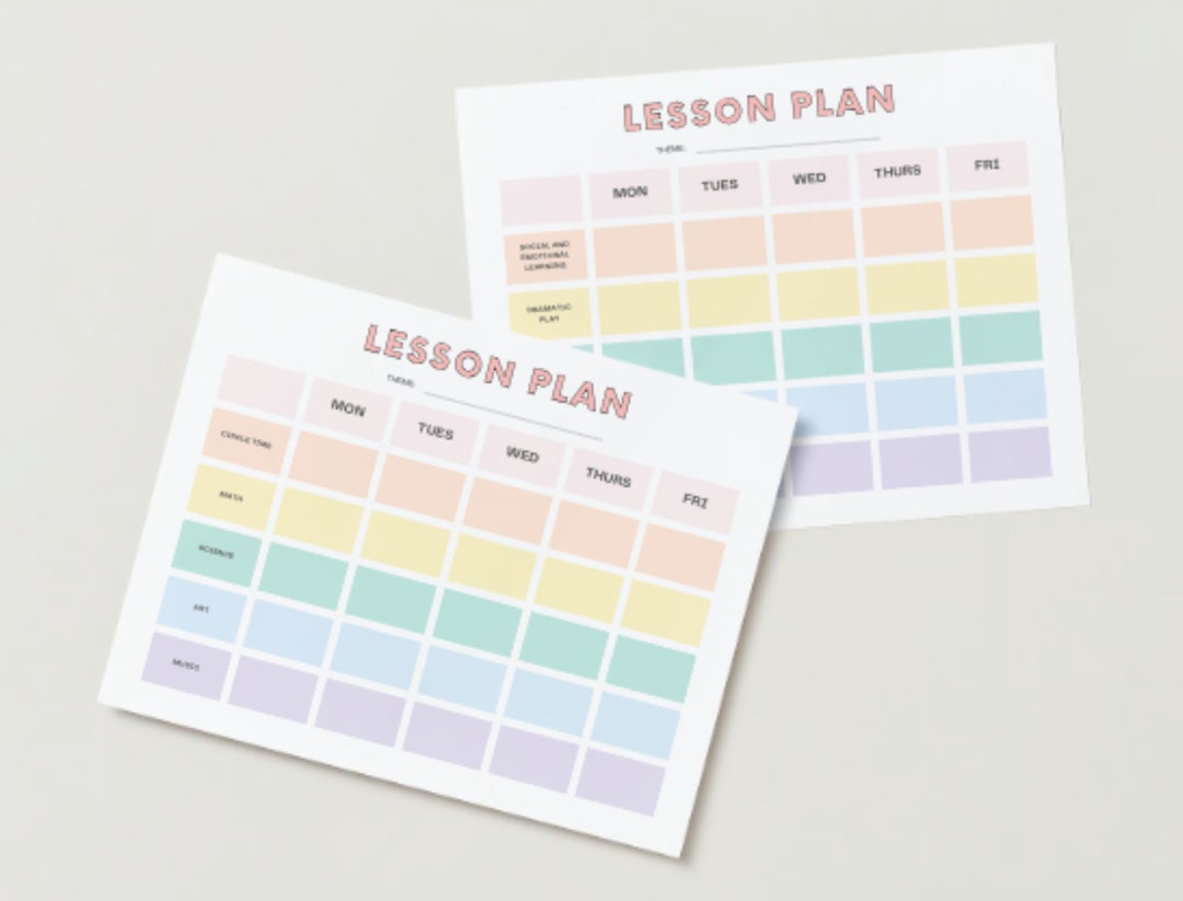 Pastel Weekly Lesson Plan Template, Daycare Lesson Plan, Childcare ...