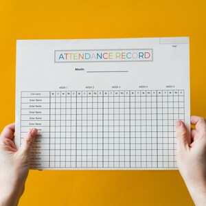 5 Week Editable Student Attendance Sheet | Daycares, Homeschools ...