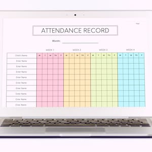 Editable Multicolor Student Attendance Tracker (4 Weeks), Daycares ...