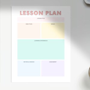 Pastel Lesson Plan Template, Printable Lesson Plan, Learning Resource ...
