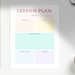 Pastel Lesson Plan Template, Printable Lesson Plan, Learning Resource ...