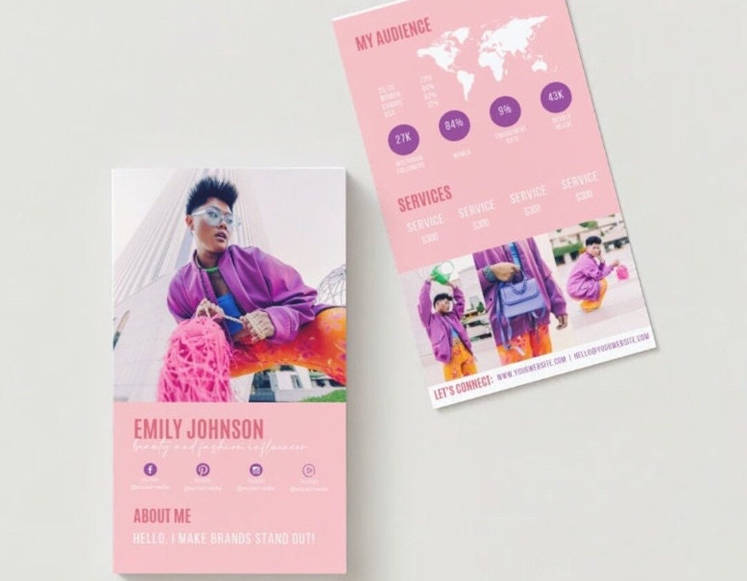 Content Creator Business Card, Influencer Rate Card, Instagram ...
