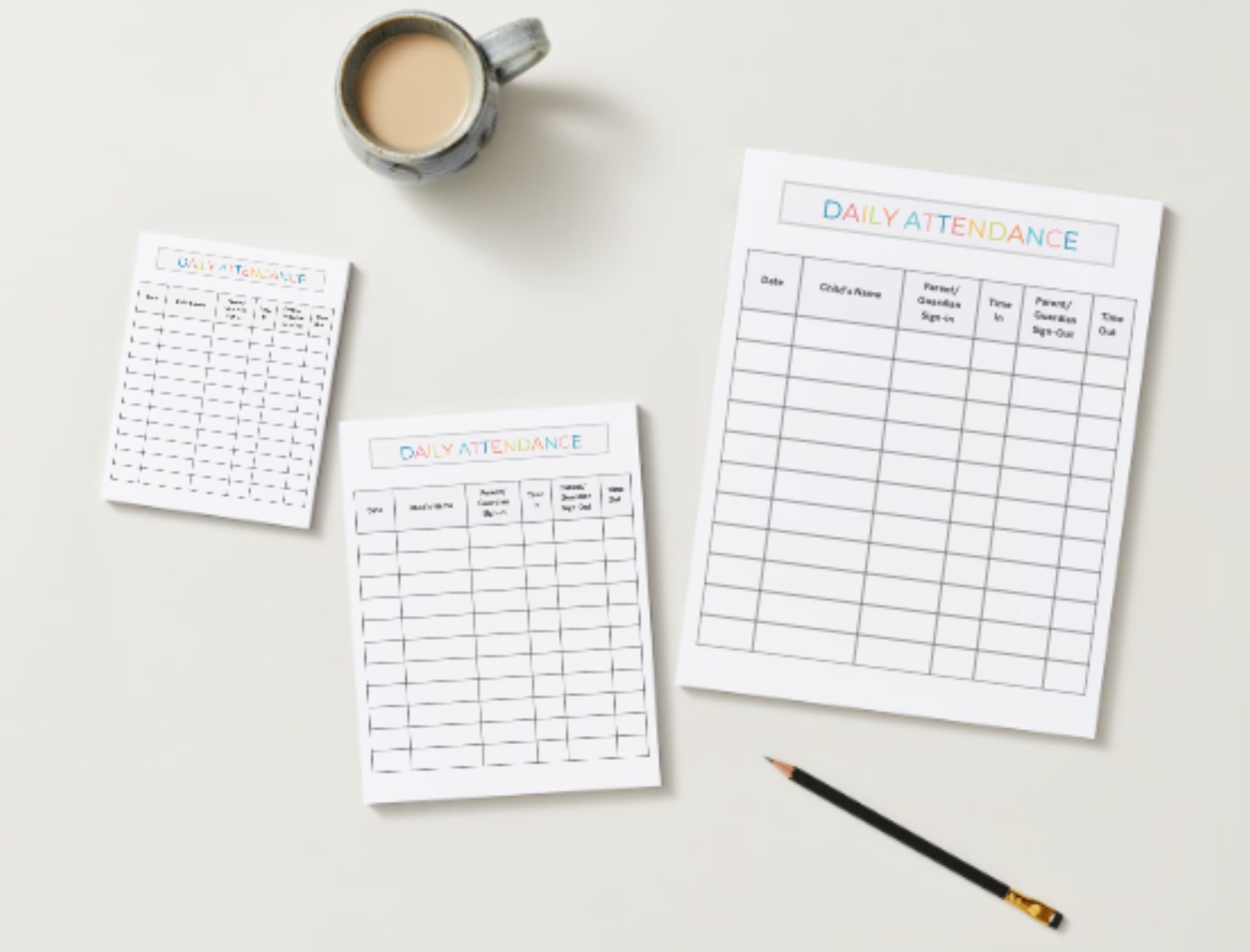 Daily Attendance Sign in Sheet (multicolor Version), Daycares ...