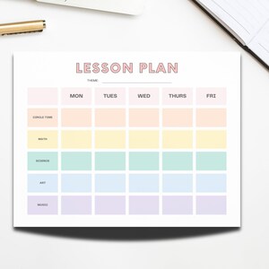 Pastel Weekly Lesson Plan Template, Daycare Lesson Plan, Childcare ...