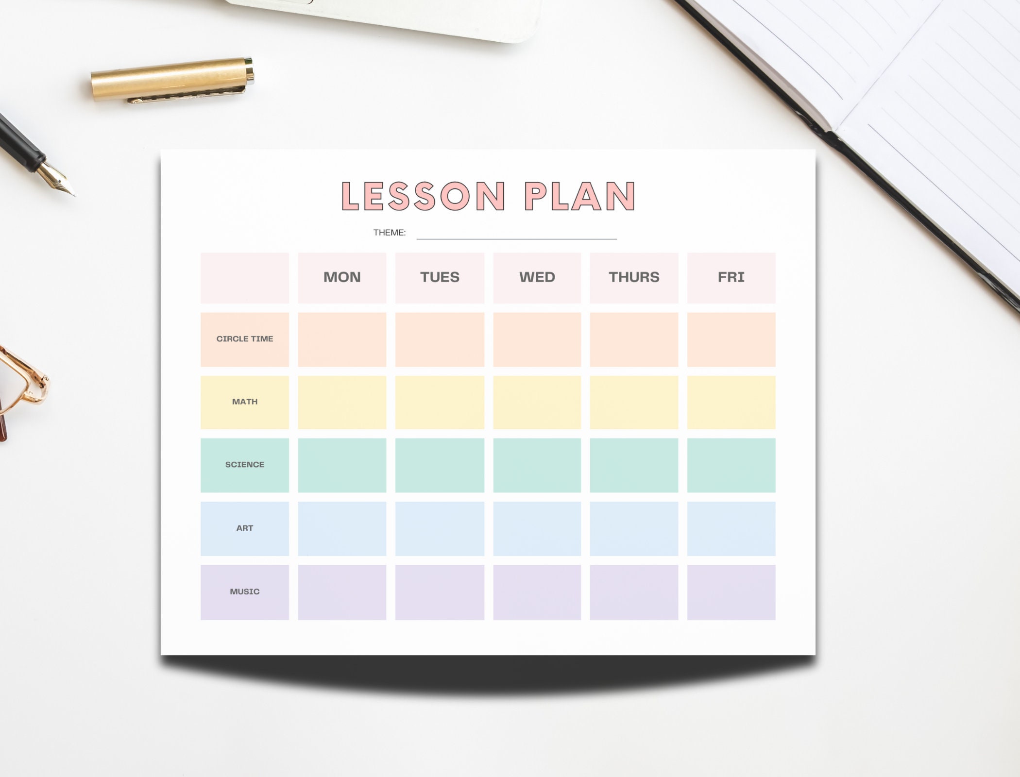 Pastel Weekly Lesson Plan Template, Daycare Lesson Plan, Childcare ...
