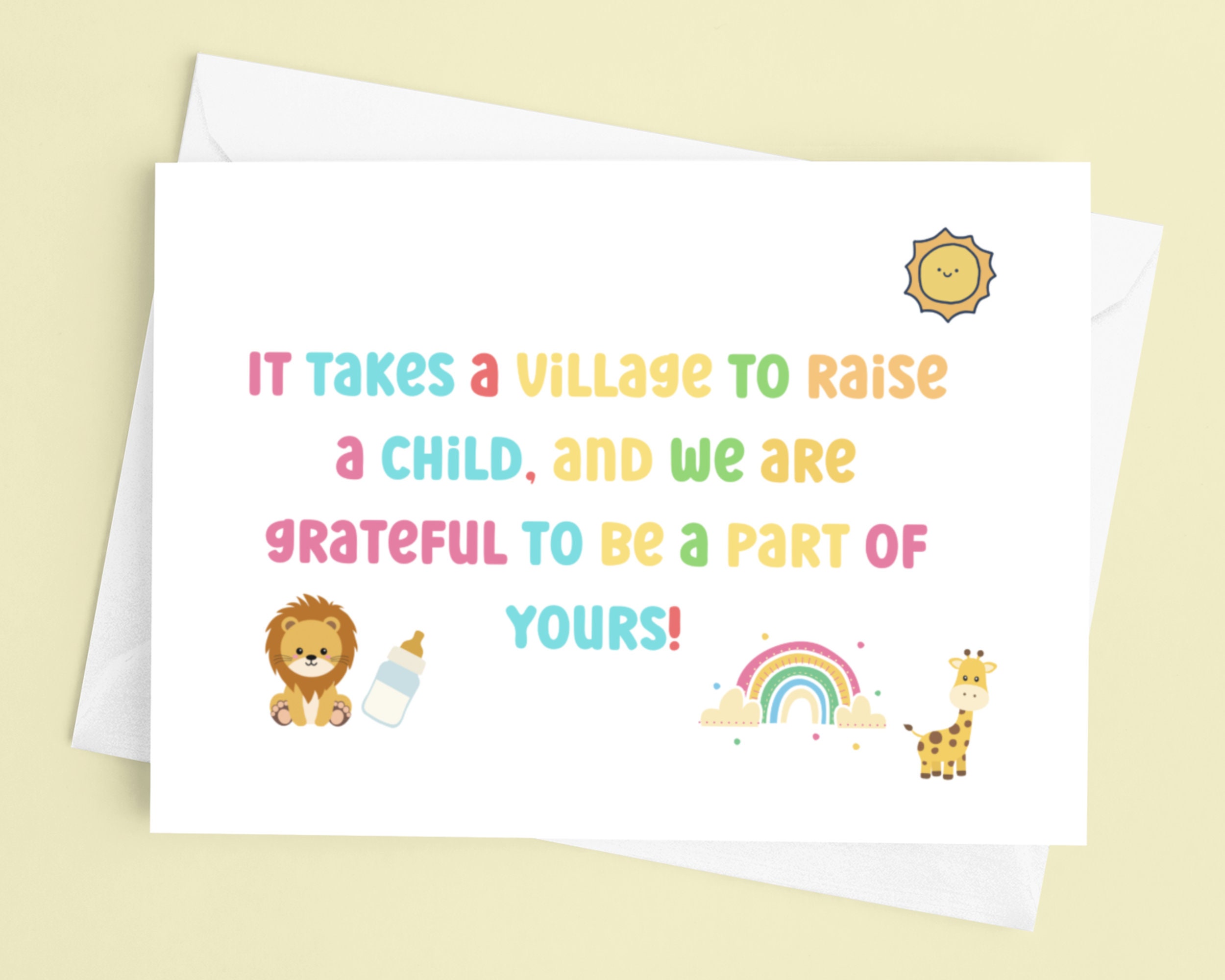 Parent Appreciation Card | 5 X 7" Daycare Thank You Card | Home Daycare ...