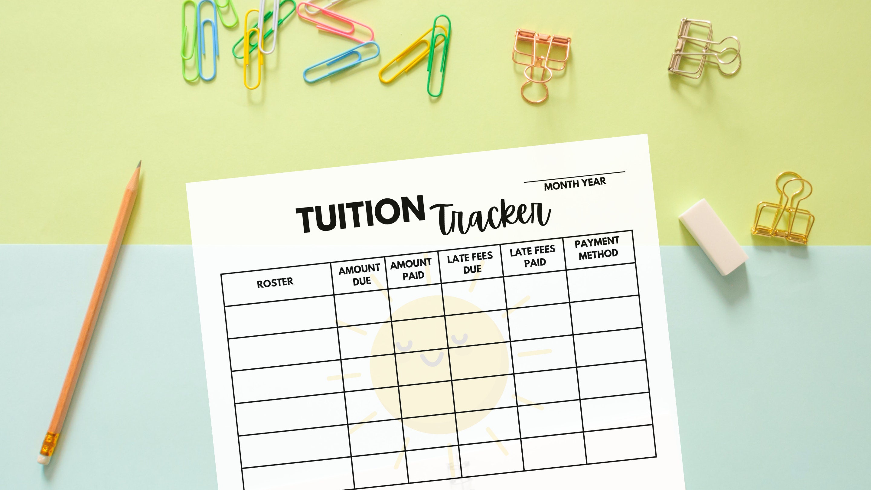Tuition Tracker (sunshine Version) | Daycares, Homeschools, Preschools ...