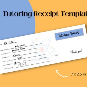 Printable Tutoring Receipt Templates Instant Download - Etsy