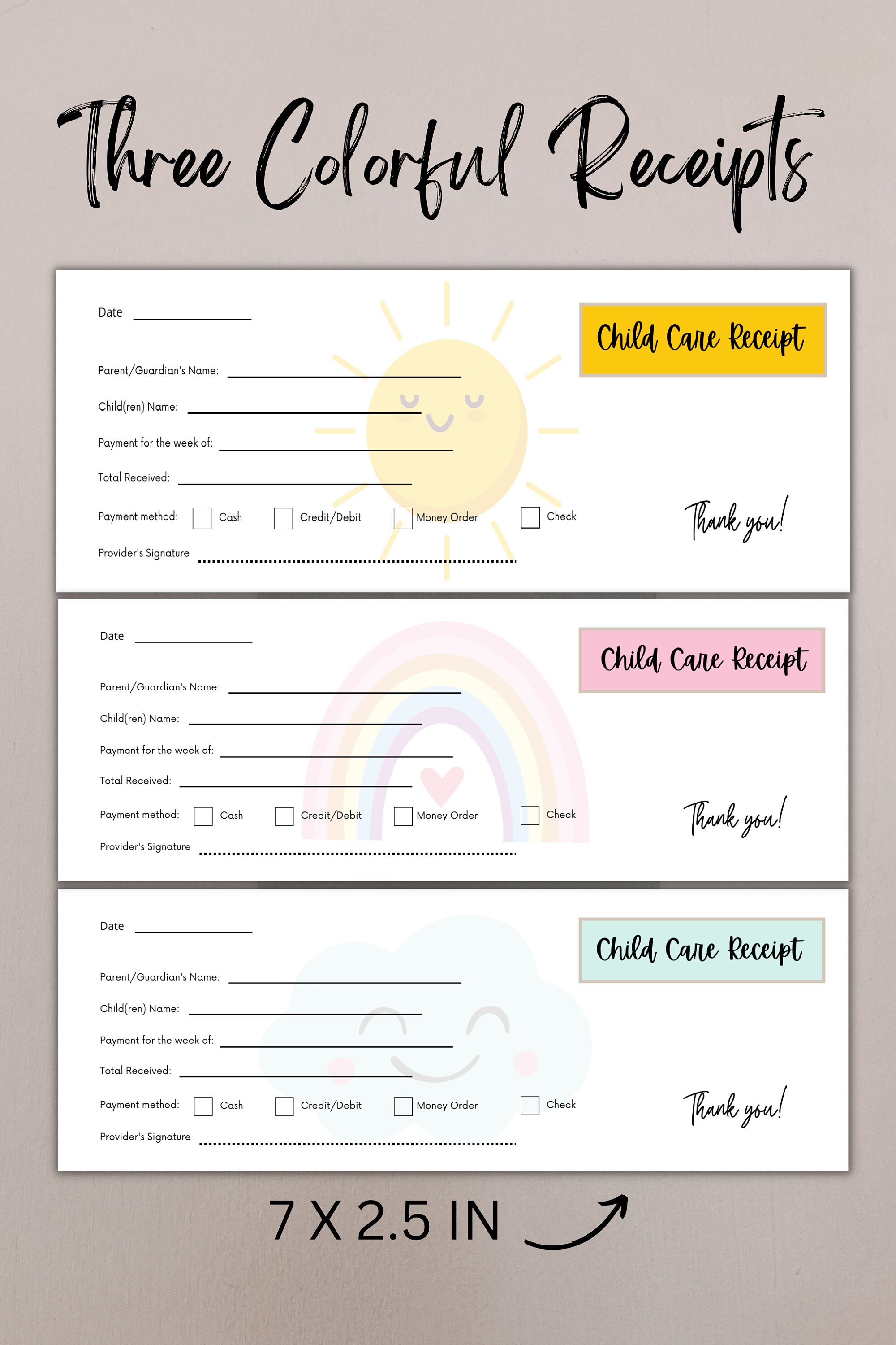 Mini Finance Bundle: Tuition Trackers and Child Care Receipts ...
