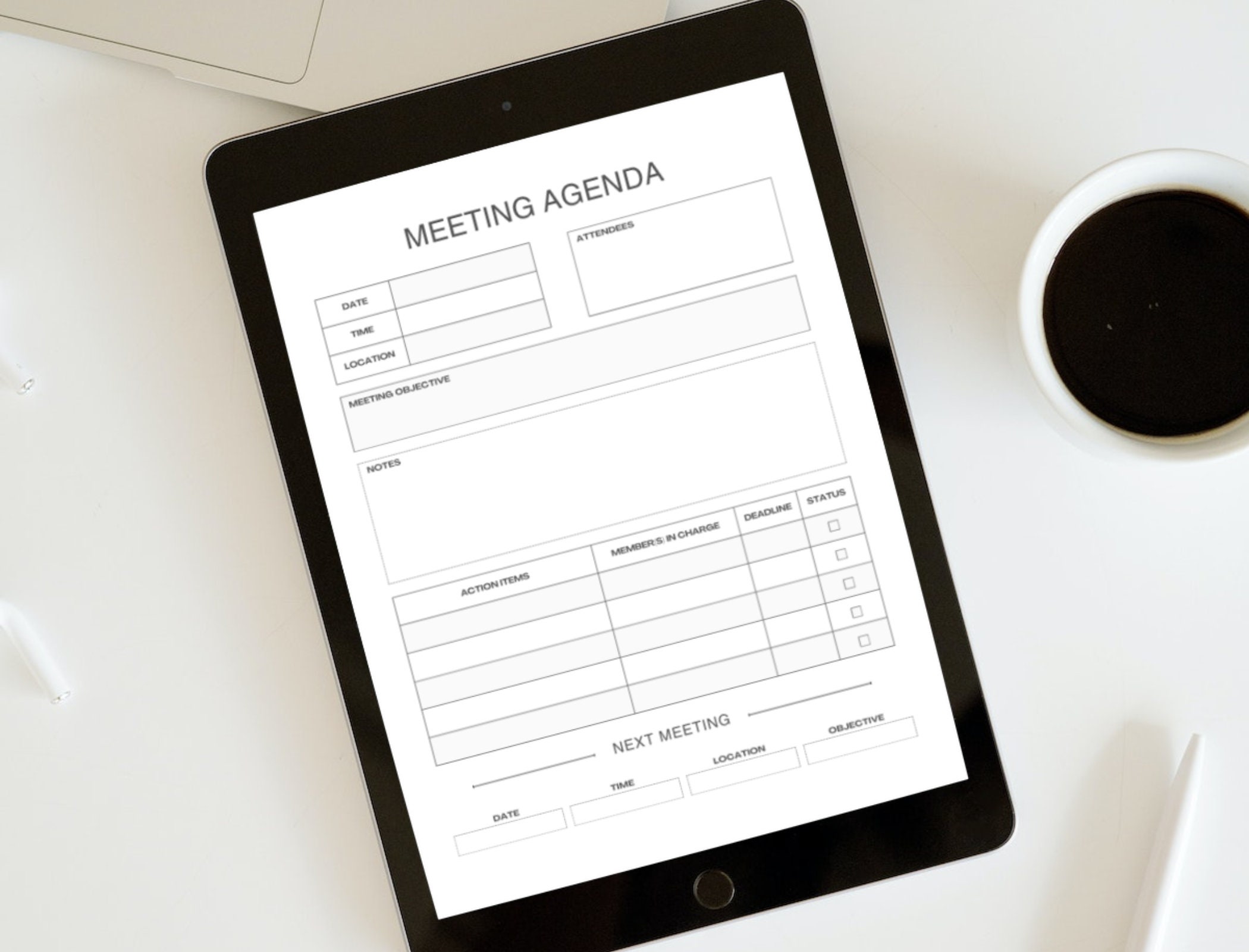 Meeting Agenda Template, Printable Agenda Format, Productive Meetings ...