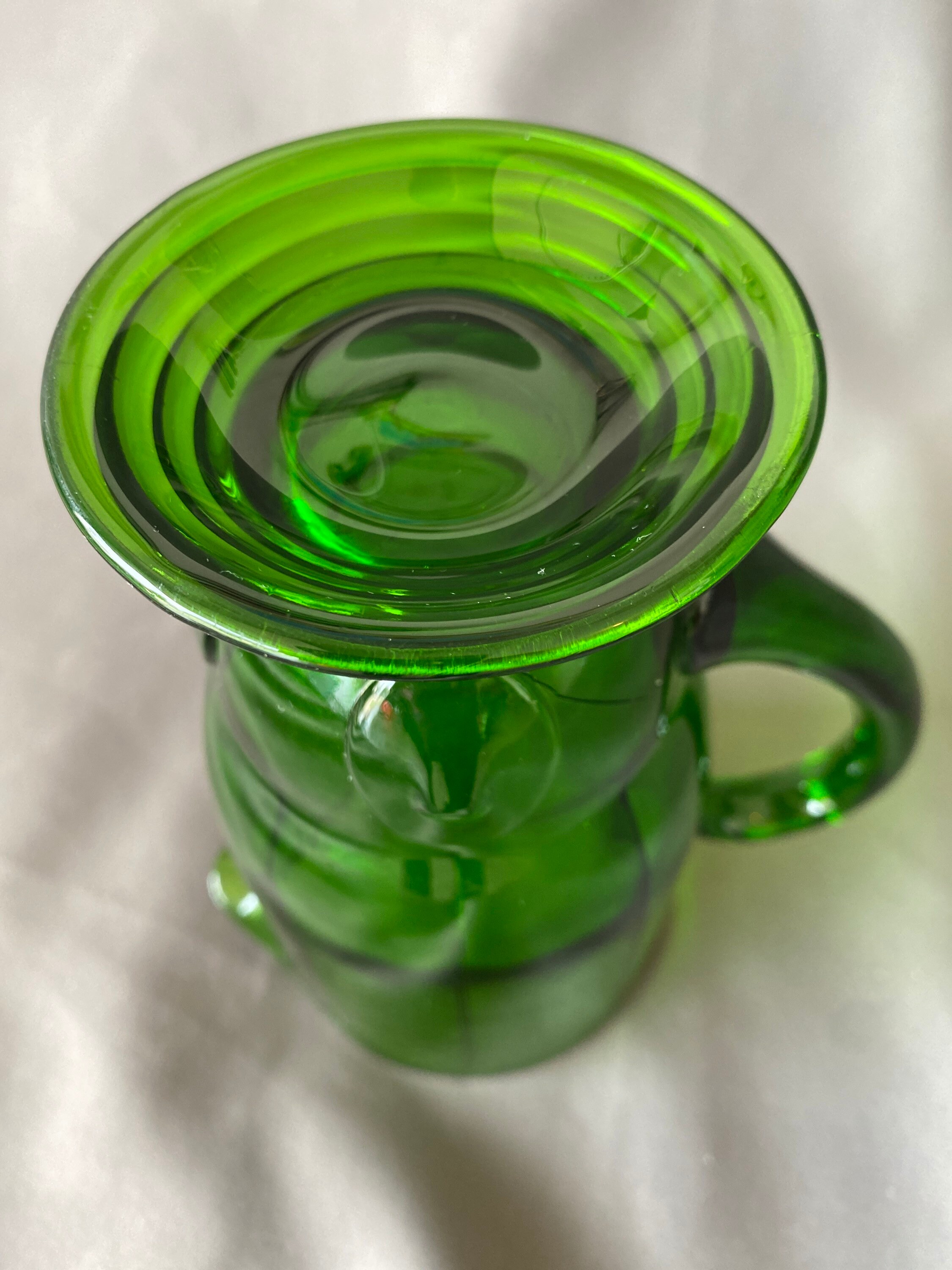Forest Green Glass Pitcher - Etsy