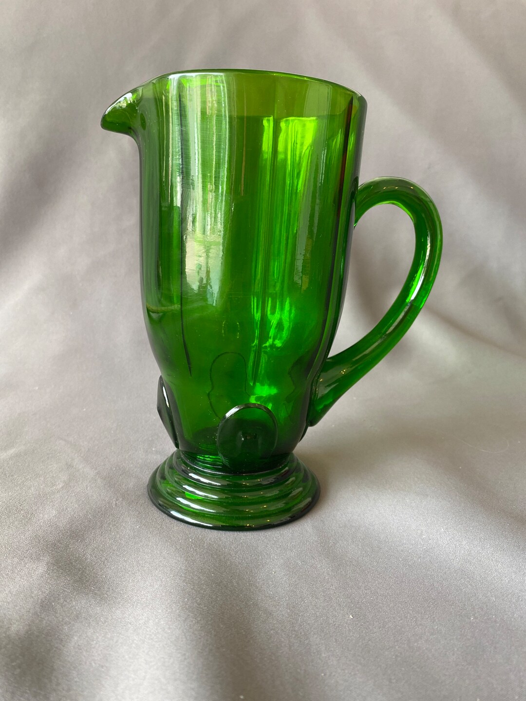 Forest Green Glass Pitcher - Etsy