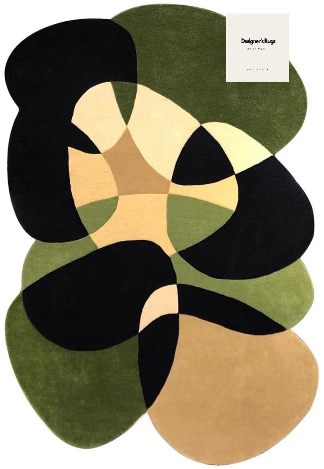 Modern Irregular Shaped Hand Tufted Rug in 100% New Zealand Wool Rug ...