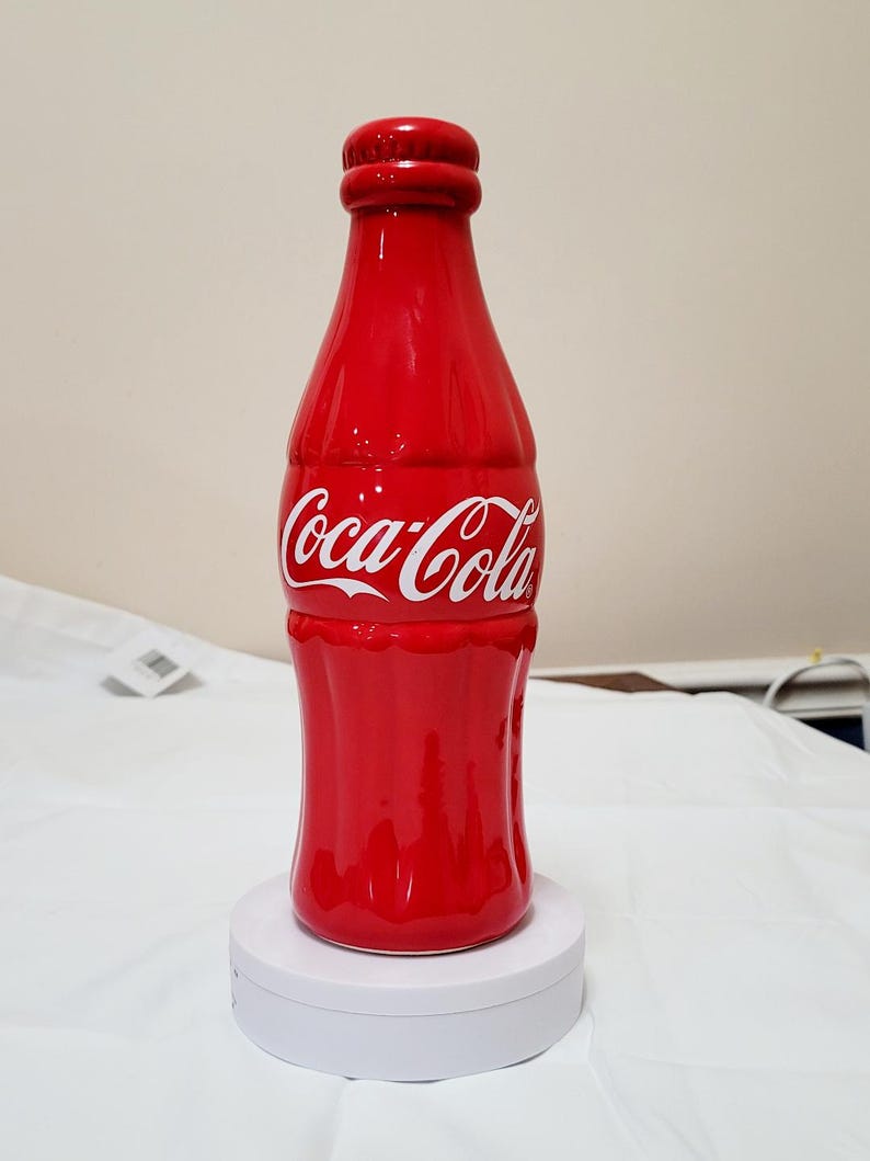 Rare Coca Cola Bottle Bank Red Ceramic - Etsy