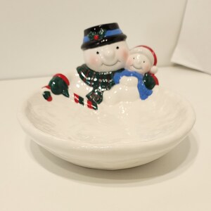 Celebrate the Season Snowman Candy Dish - Etsy