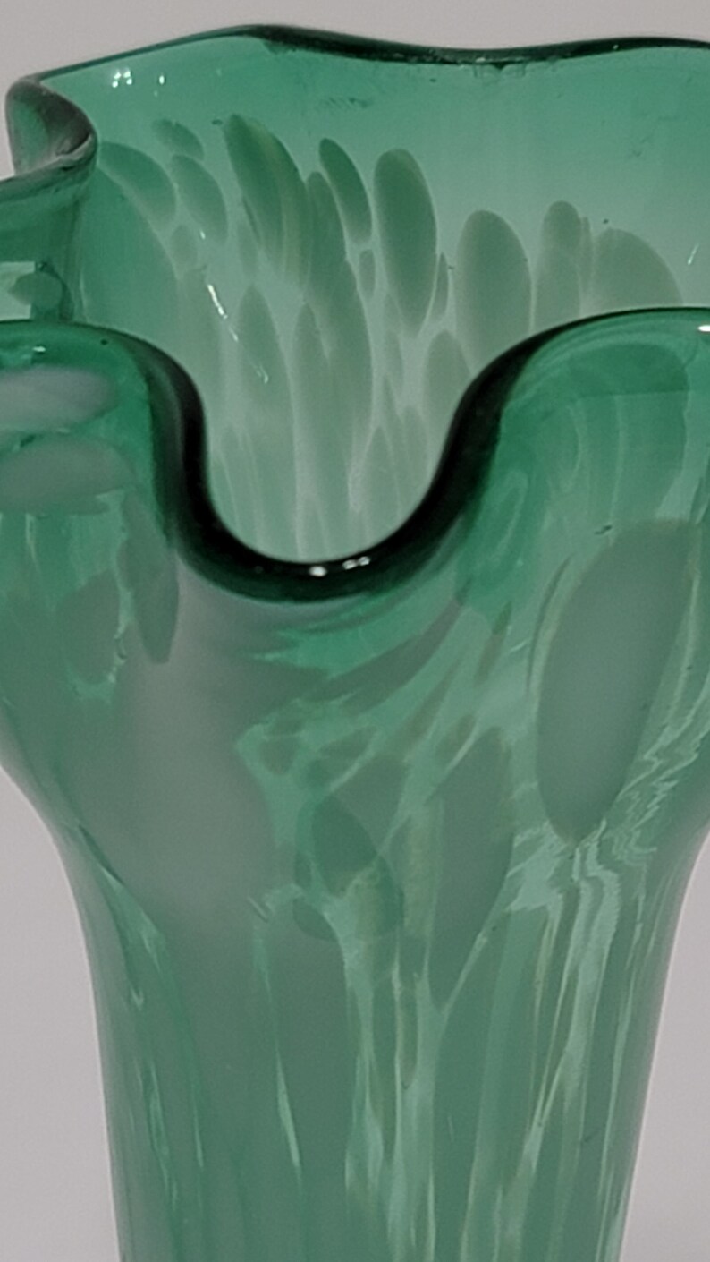 Very Pretty Green Splatter Glass Vase - Etsy