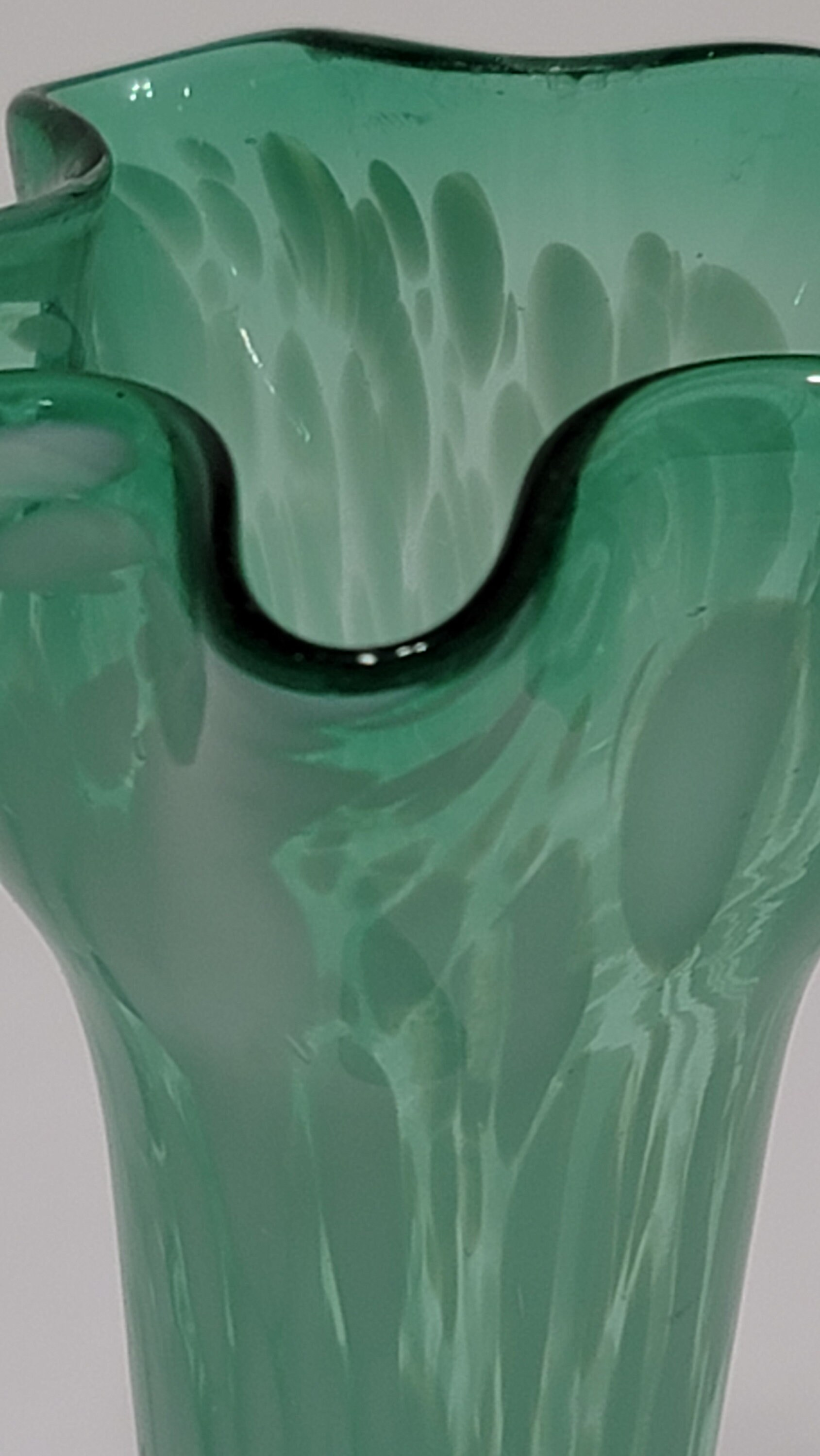 Very Pretty Green Splatter Glass Vase - Etsy