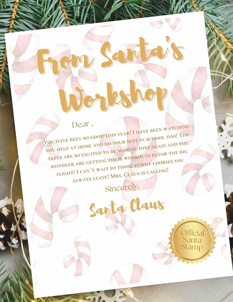 Custom Template, Fillable PDF, Printable PDF, Digital Download, Santa ...