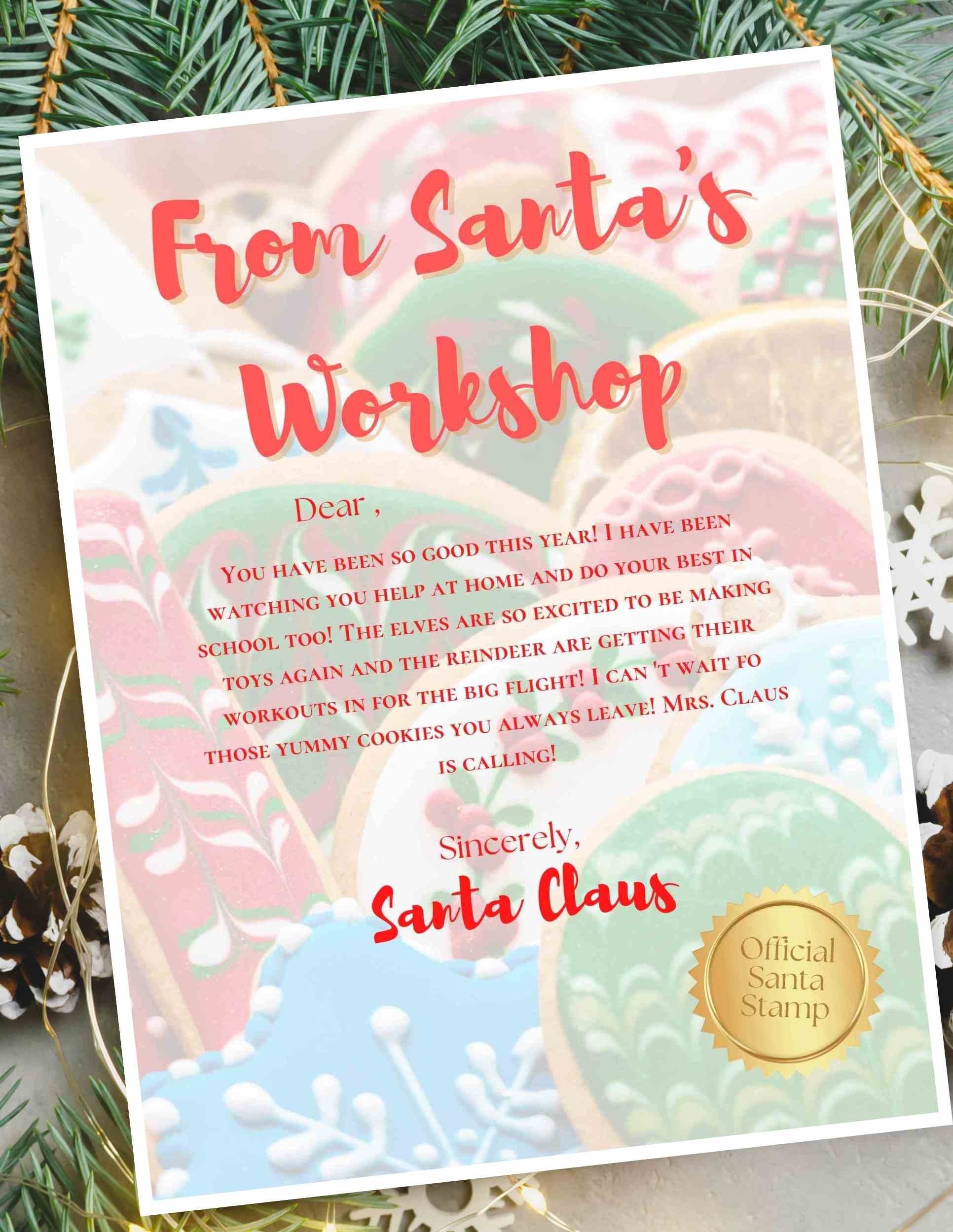 Custom Template, Fillable PDF, Printable PDF, Digital Download, Santa ...