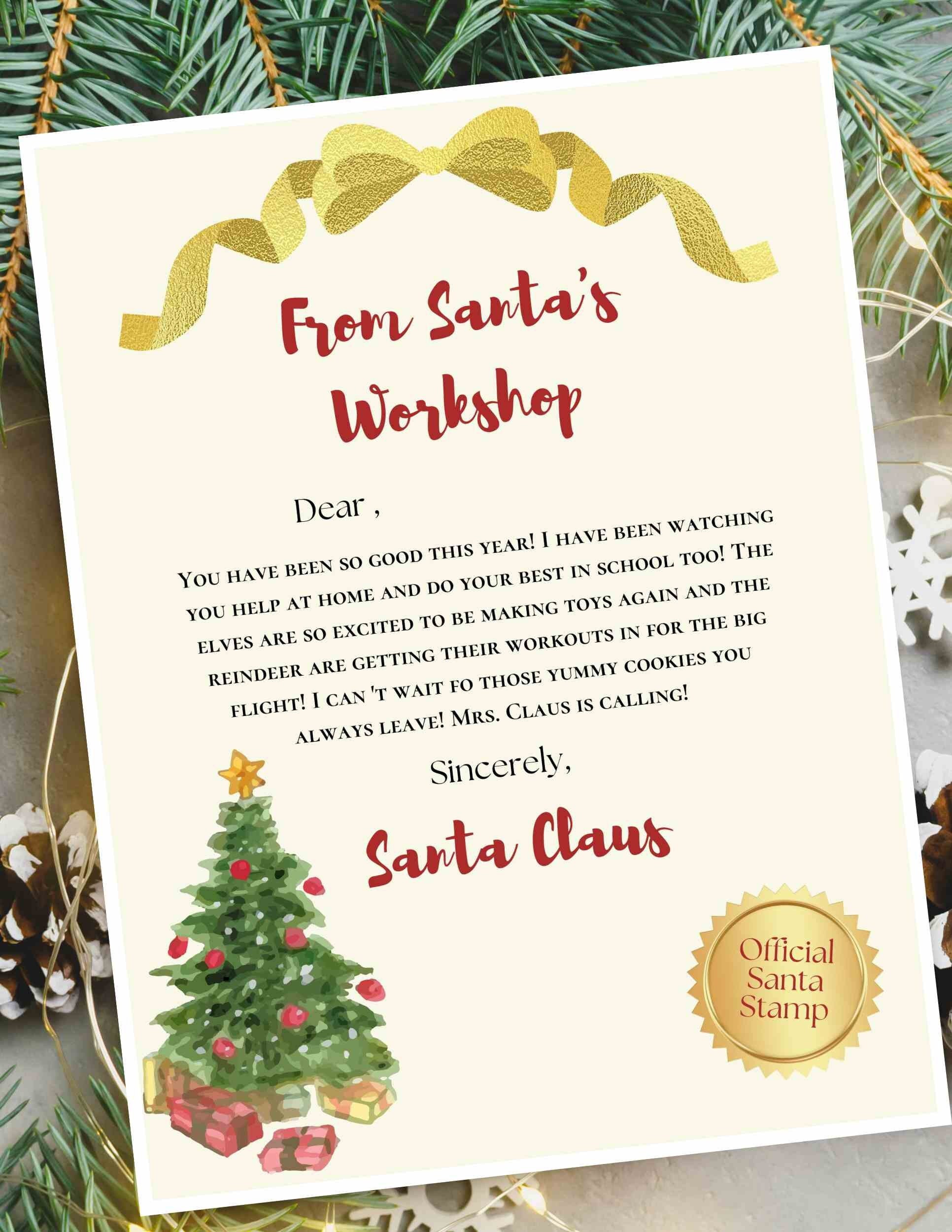 Custom Template, Fillable PDF, Printable PDF, Digital Download, Santa ...