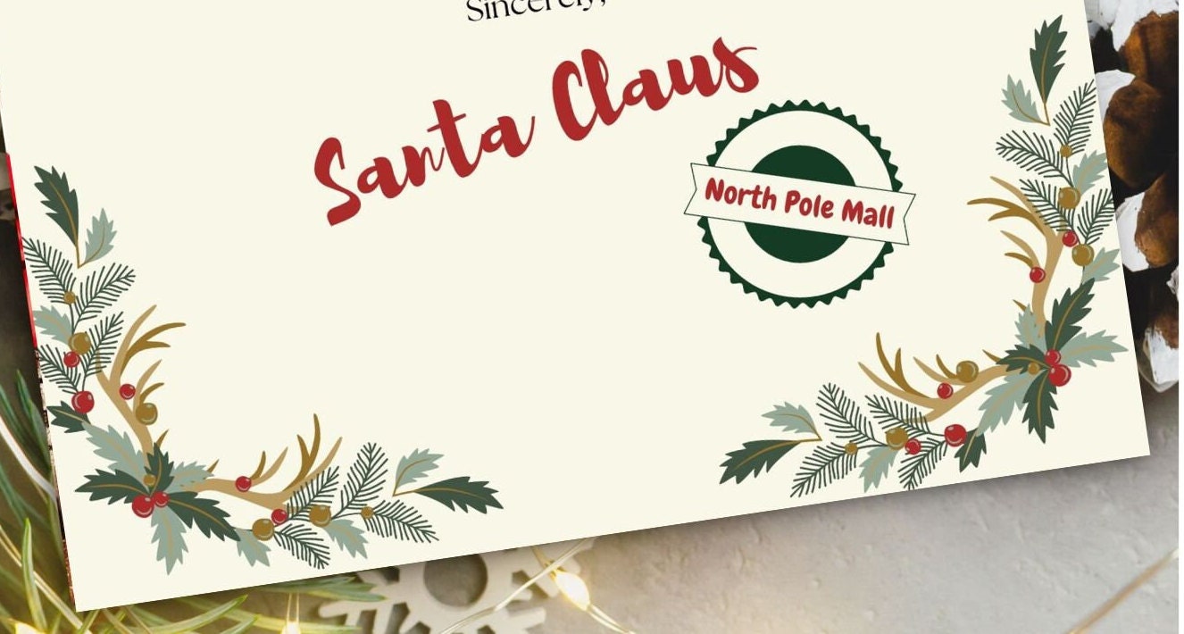 Custom Template, Santa From Letter, North Pole Letter, Christmas Note ...