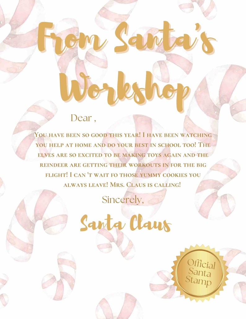 Custom Template, Fillable PDF, Printable PDF, Digital Download, Santa ...